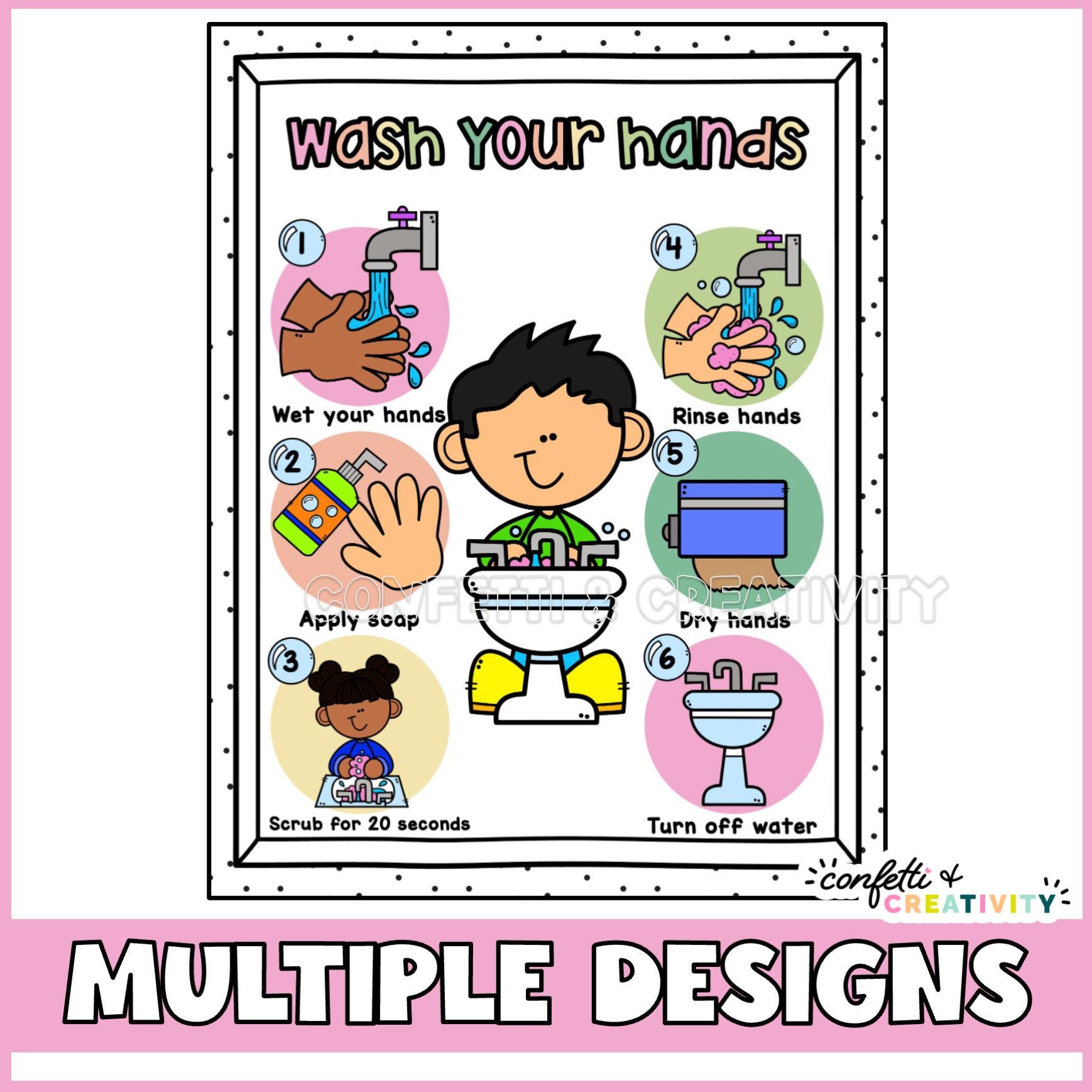 Hand Washing Posters Printable | Classroom Hygiene Charts | Bathroom ...