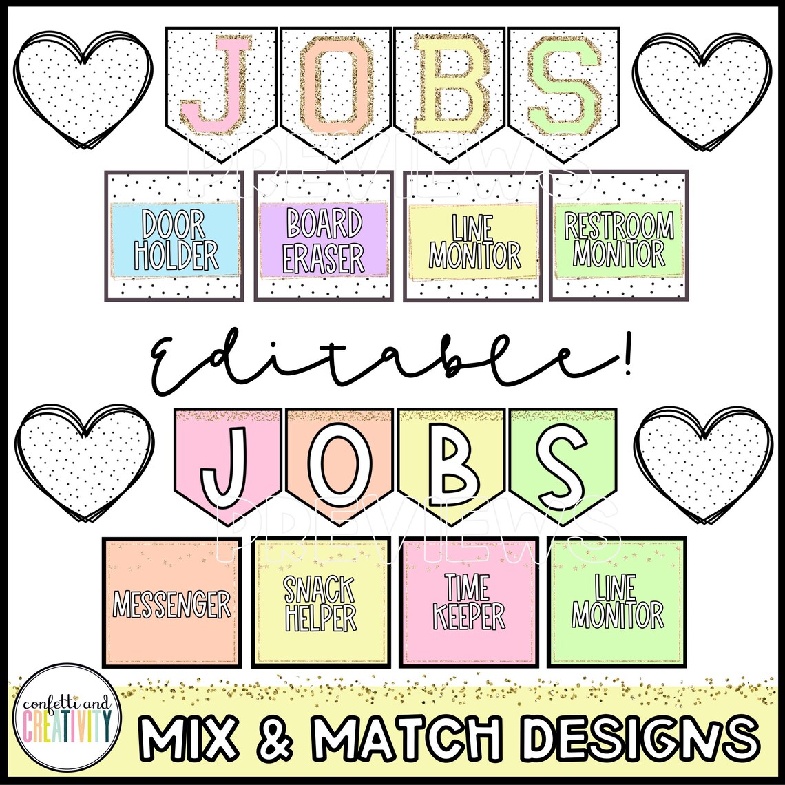 Pastel Classroom Jobs Display: Editable Elementary Decor (digital ...