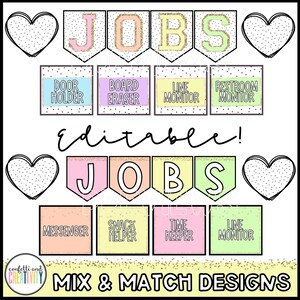 Pastel Classroom Jobs Display | Editable Classroom Jobs | Classroom Job ...