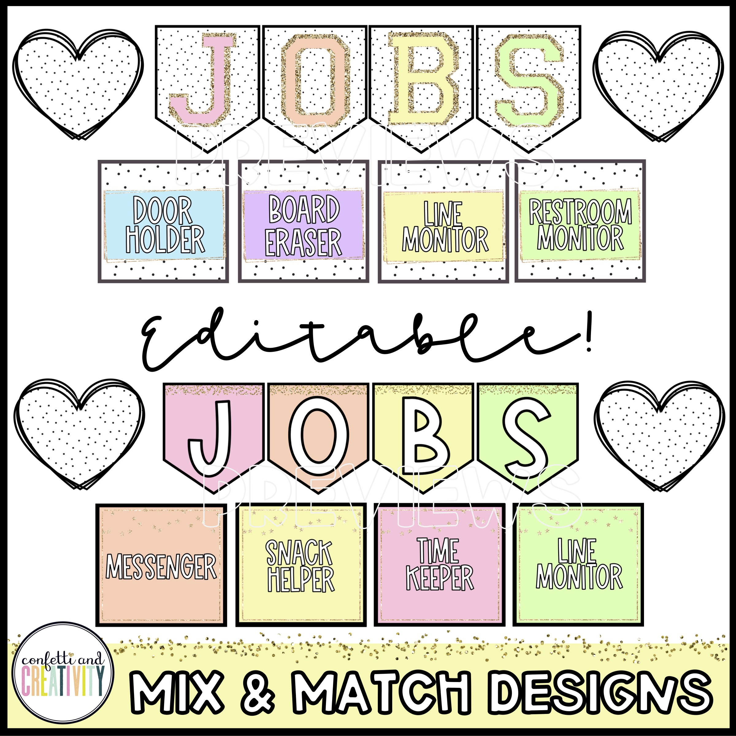 Pastel Classroom Jobs Display Editable Classroom Jobs - Etsy