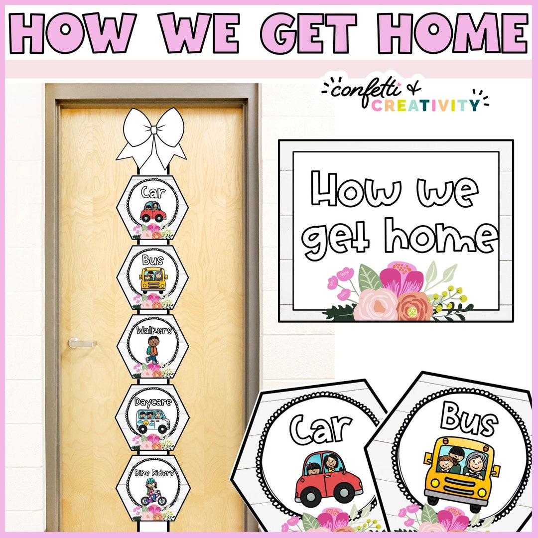 Floral Classroom Dismissal Chart: Editable Elementary Decor (digital ...