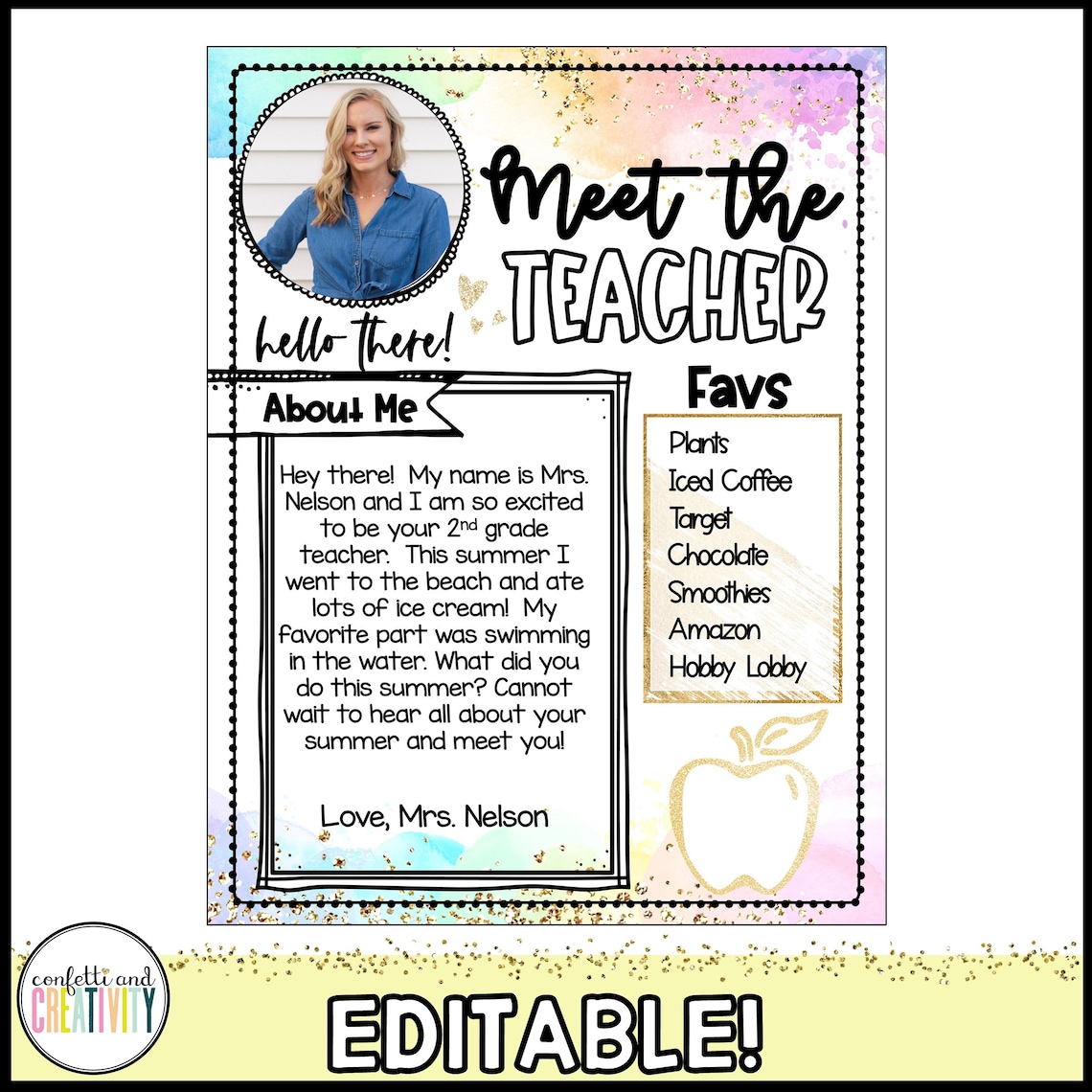Editable Meet the Teacher Template Pastel Classroom Decor - Etsy