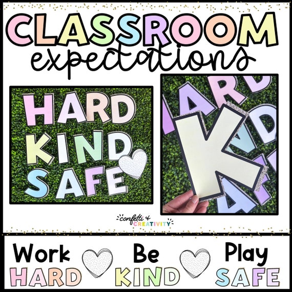 Classroom Expectations Classroom Rules work Hard Be - Etsy