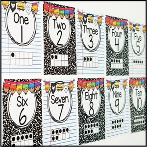 Classroom Number Posters: Vintage-inspired Ten Frames 0-20 (digital ...