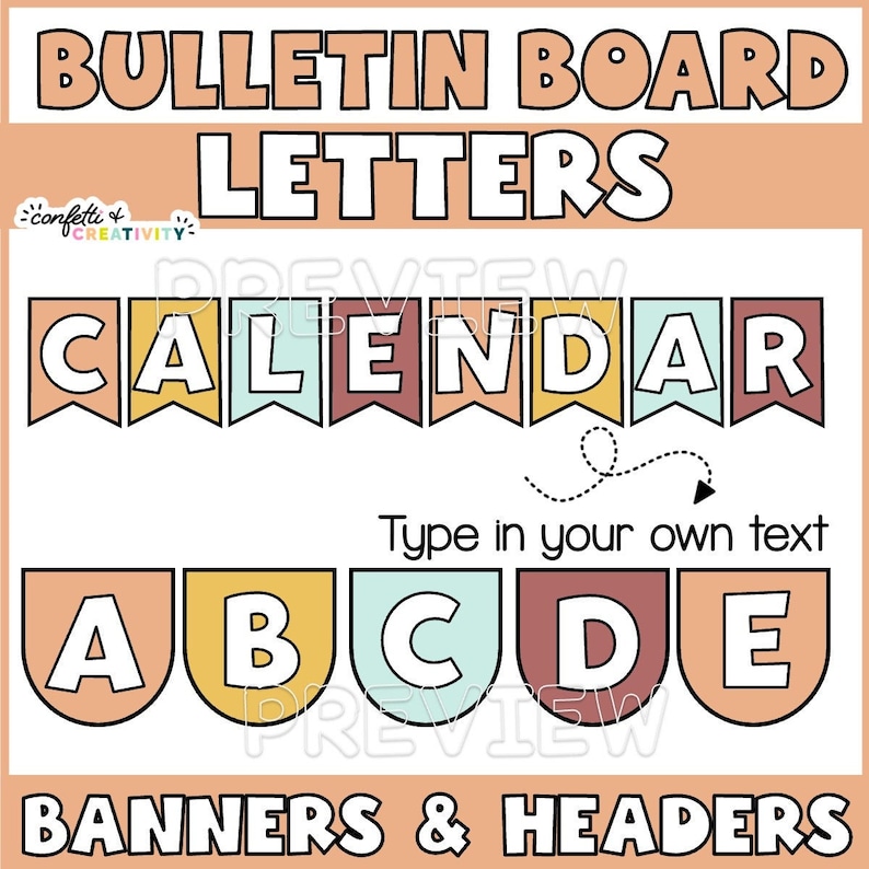 Bulletin Board Letters Neutral Bulletin Board Letters Editable Bulletin ...