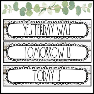 Modern Farmhouse Classroom Calendar Pack | Pocket Chart Calendar Cards ...