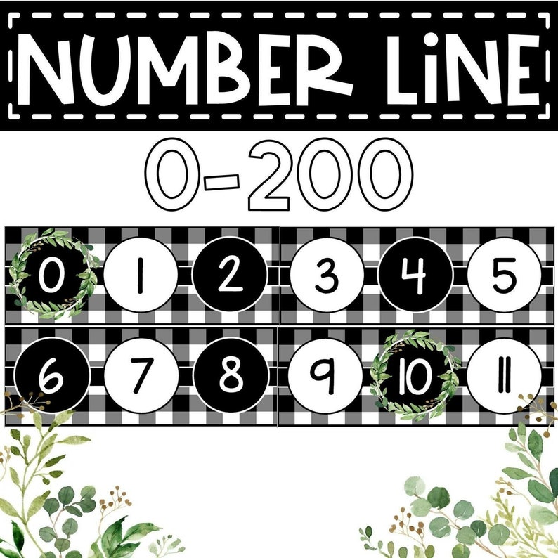 Farmhouse Classroom Number Line Farmhouse Classroom Decor - Etsy