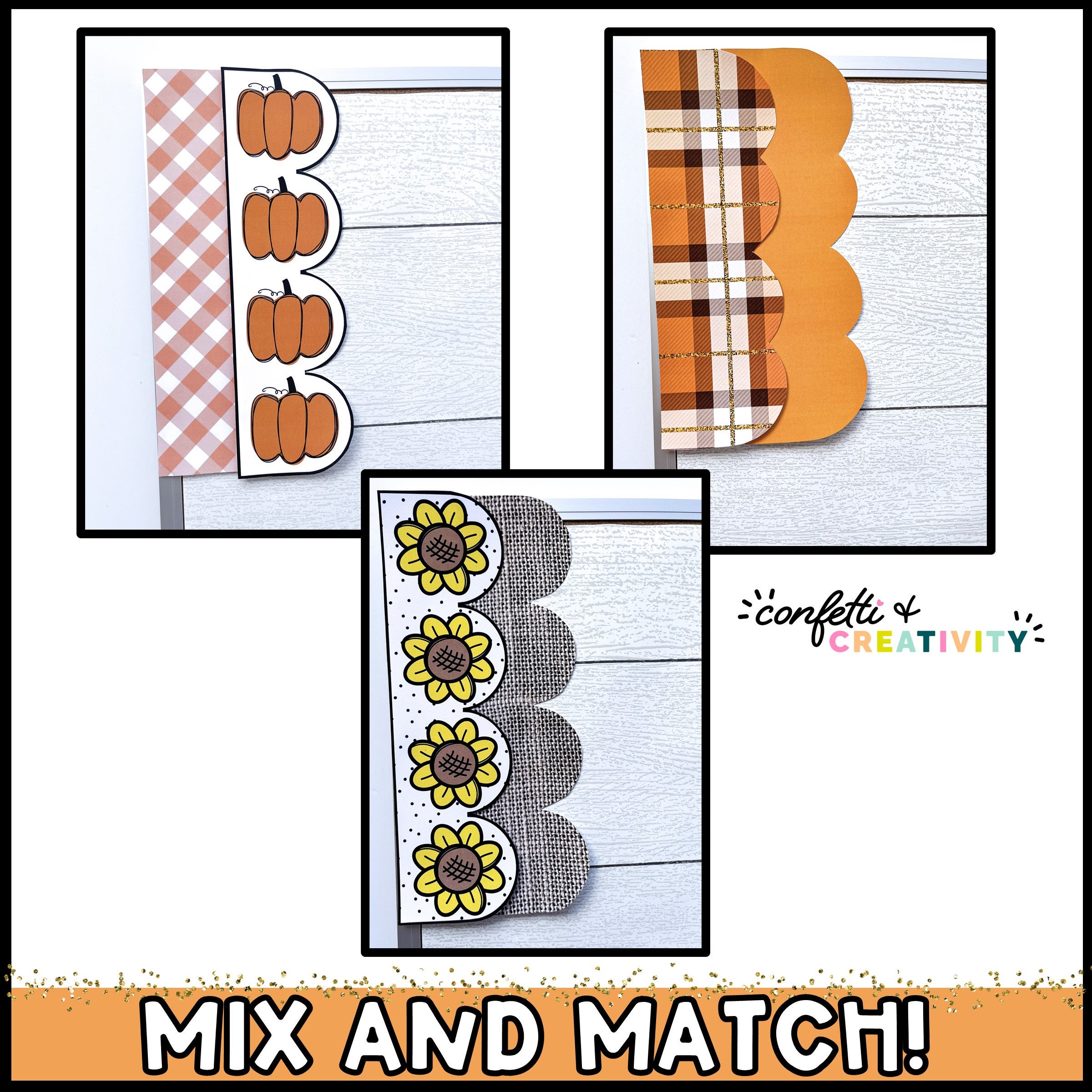Fall Bulletin Board Borders | Pumpkin Classroom Border Strips ...