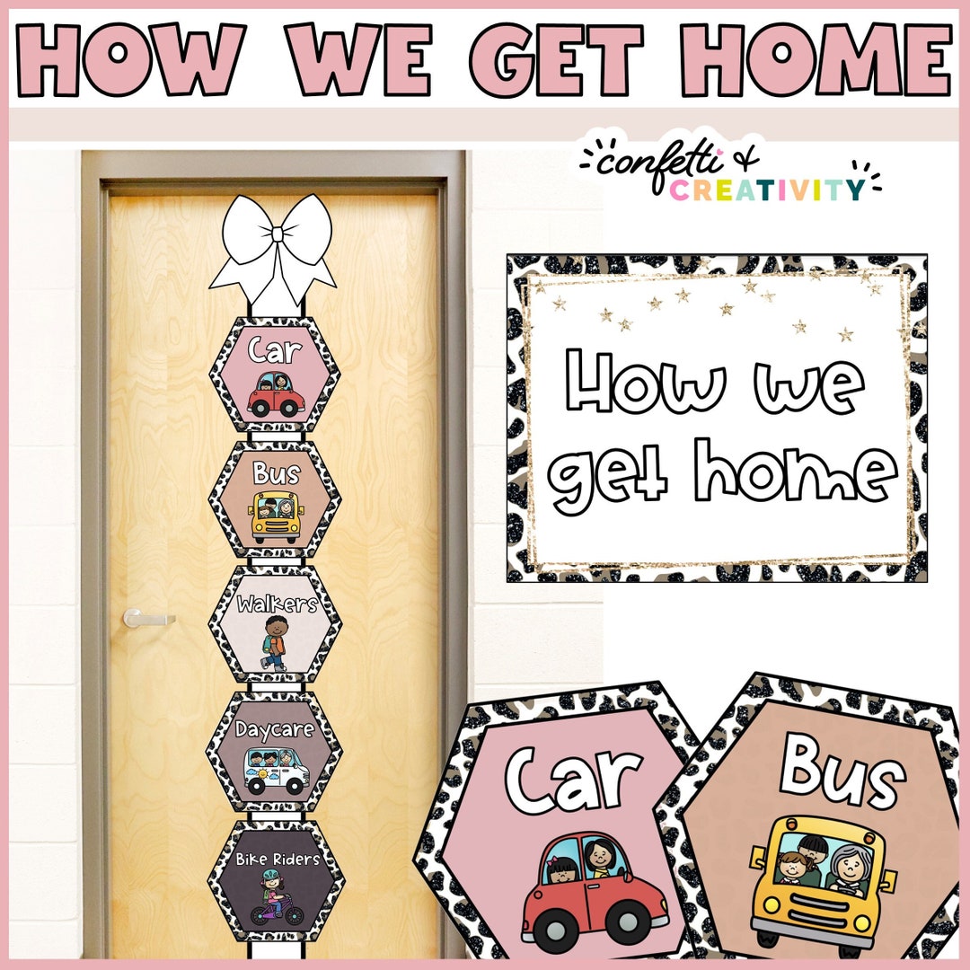Boho How We Go Home Dismissal Chart Template | How We Go Home Bulletin ...