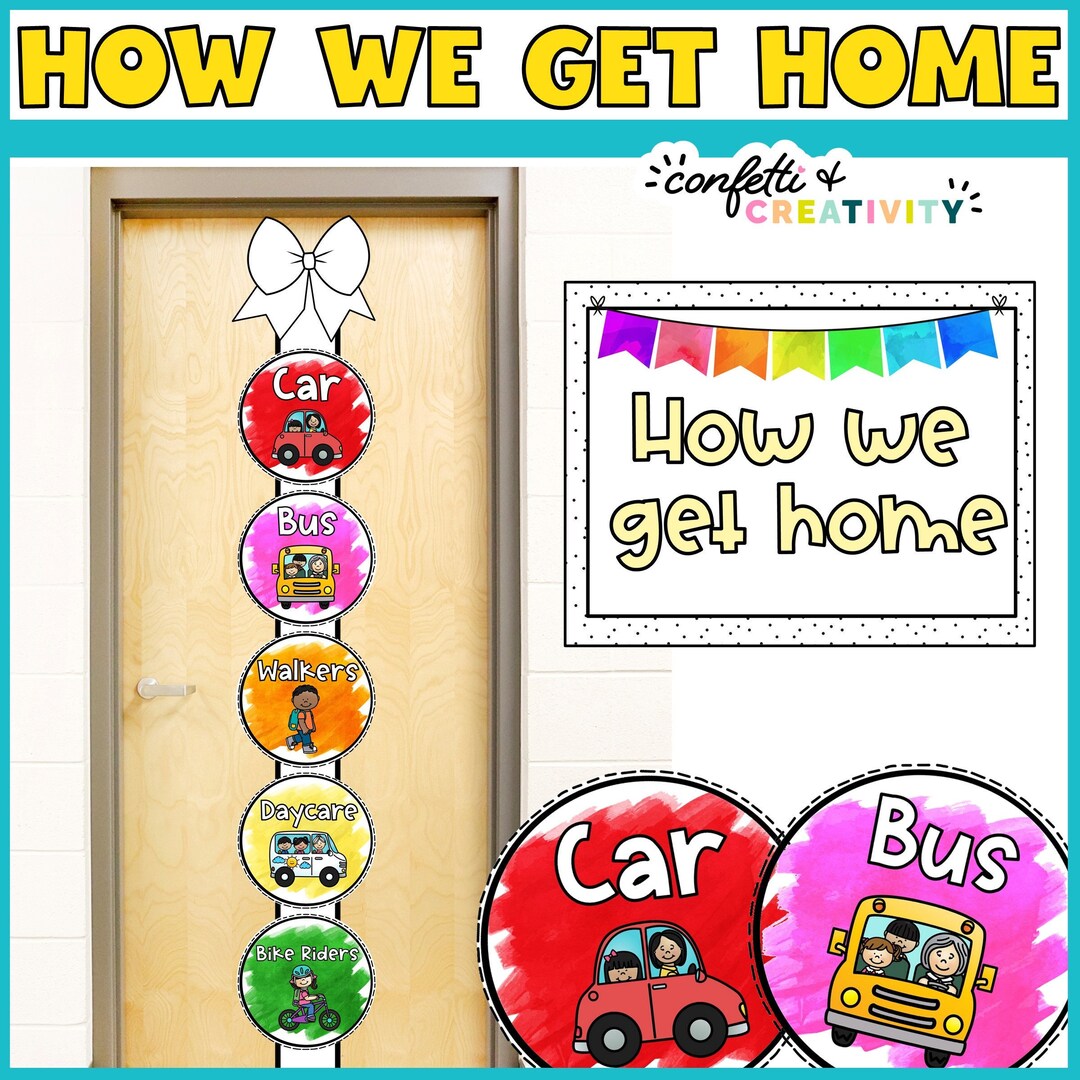 Watercolor How We Go Home Dismissal Chart Template | How We Go Home ...