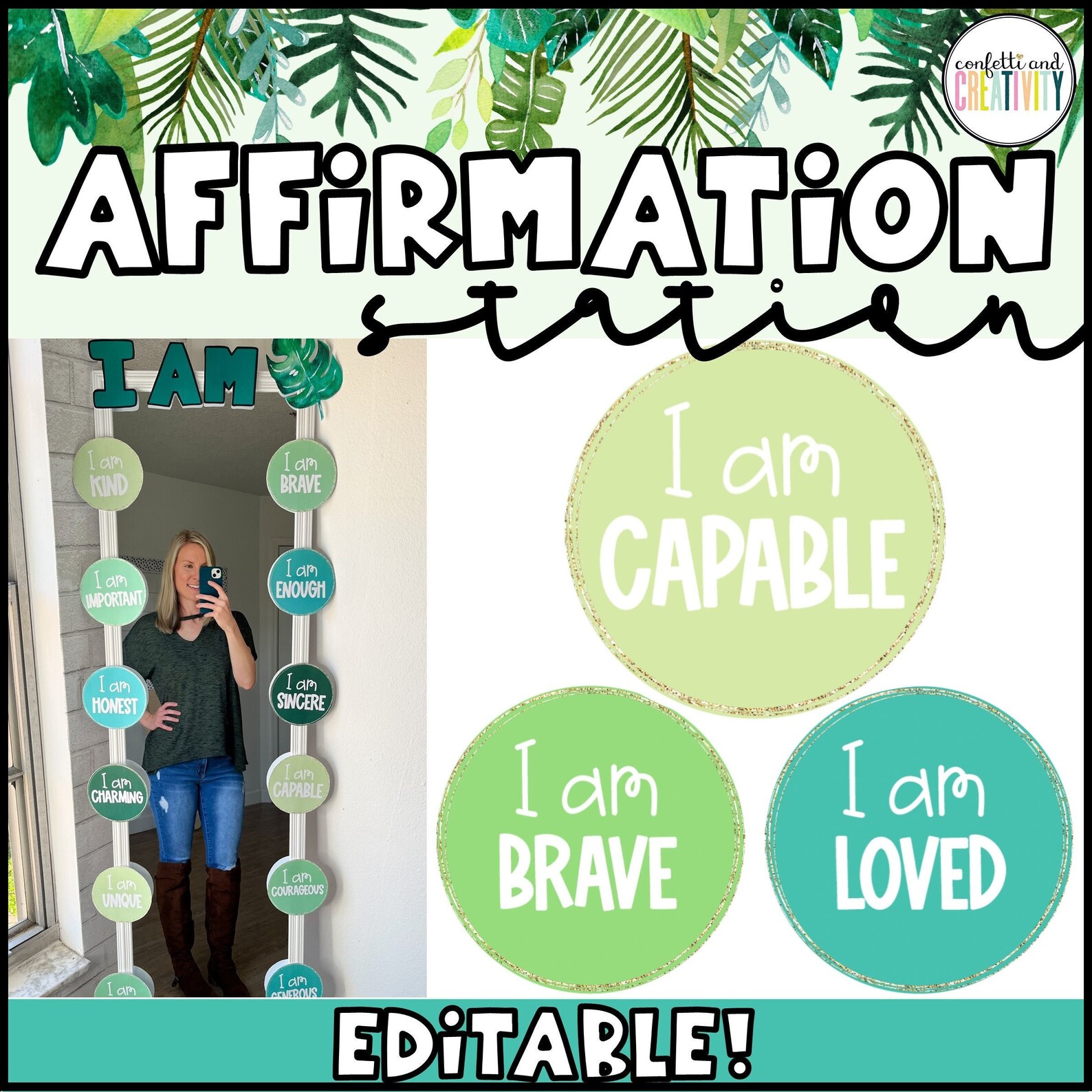 Affirmation Station for the Classroom | Tropical Classroom Decor ...