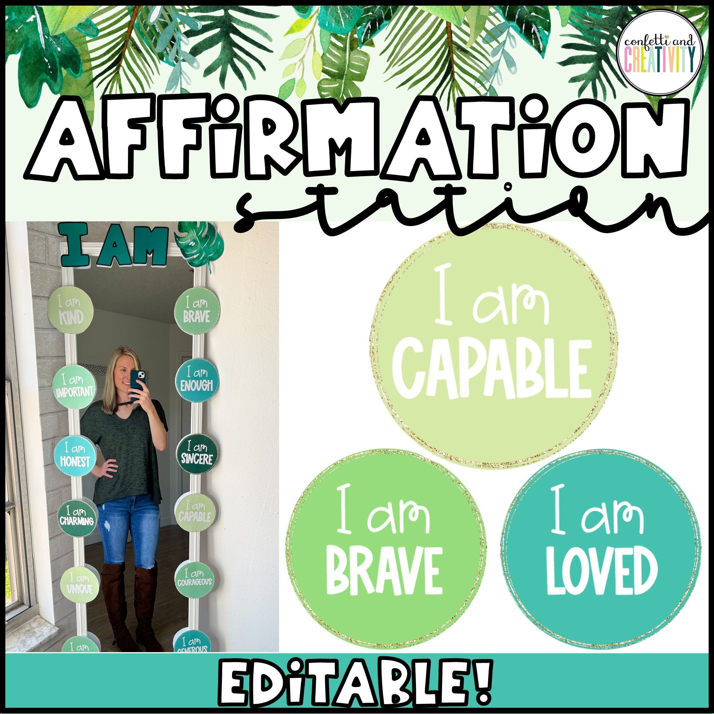Affirmation Station for the Classroom | Tropical Classroom Decor ...