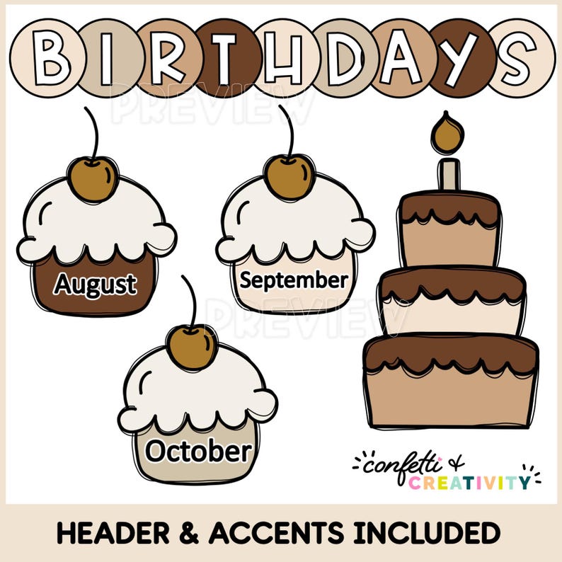 Neutral Classroom Birthday Board: Neutral Theme (digital Download) - Etsy