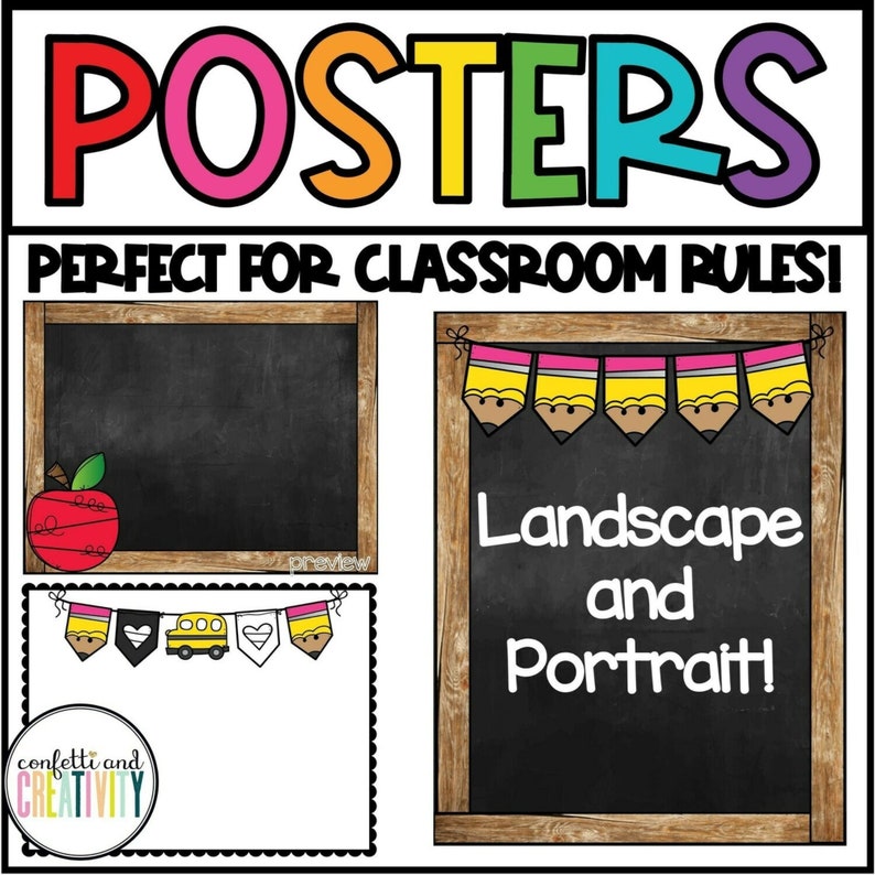 Editable Classroom Posters Bright Classroom Decor - Etsy