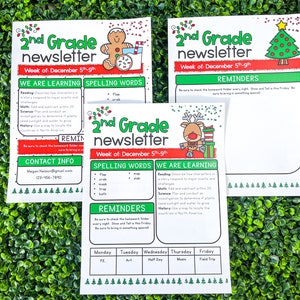 EDITABLE Christmas Classroom Newsletter Teacher Newsletter - Etsy