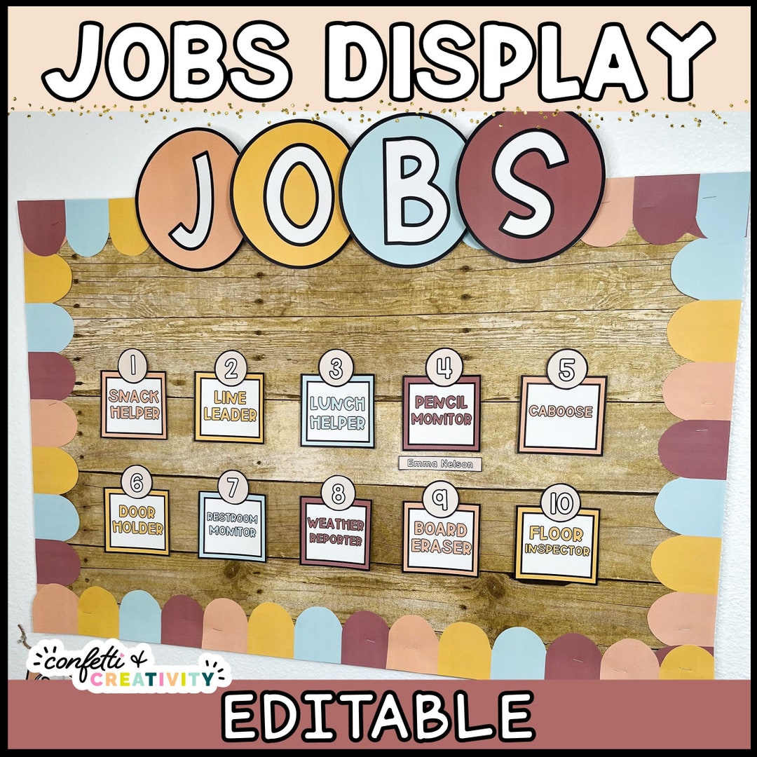 Neutral Classroom Jobs Display | Editable Classroom Jobs | Classroom ...