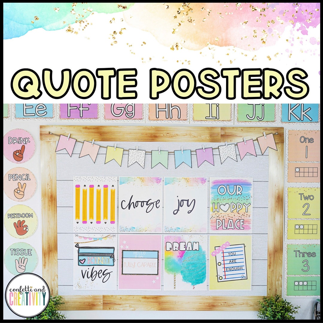 Pastel Classroom Quote Posters | Classroom Quotes | Colorful Classroom ...