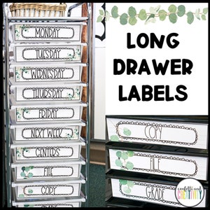 10 Drawer Cart Labels for the Classroom | Modern Farmhouse Classroom ...