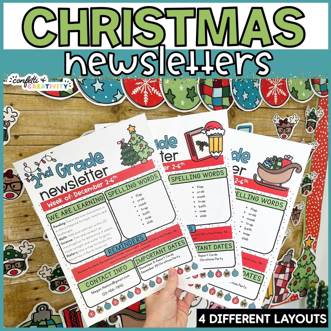 Editable Christmas Classroom Newsletter & Calendar (digital Download ...