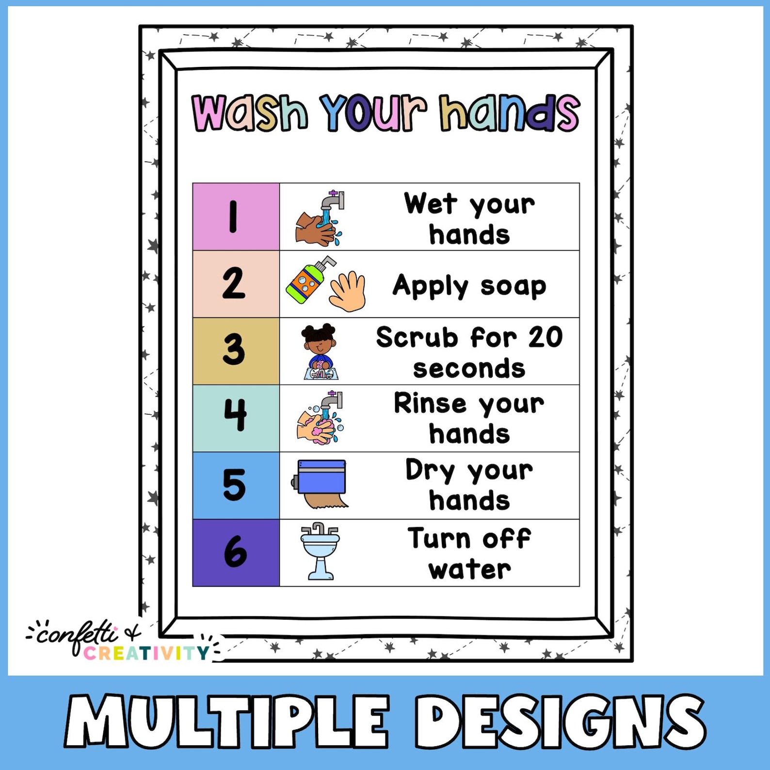 Hand Washing Posters Printable | Classroom Hygiene Charts | Bathroom ...