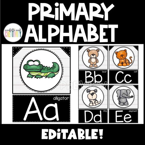 Farmhouse Classroom Alphabet Posters Alphabet Display - Etsy