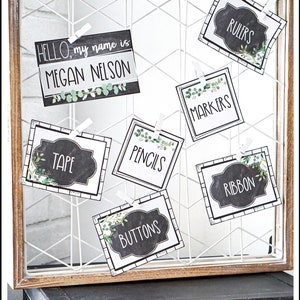 Modern Farmhouse Classroom Decor Bundle: Shiplap & Eucalyptus (digital ...