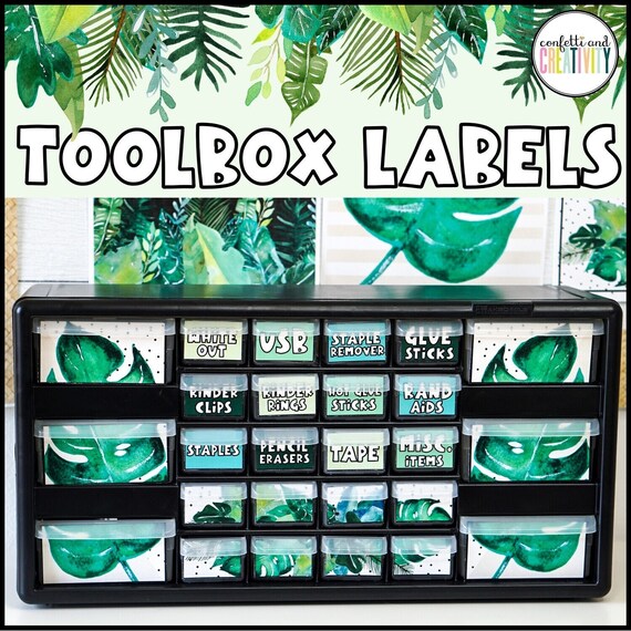 Tropical Teacher Toolbox Editable Labels Tropical Classroom - Etsy