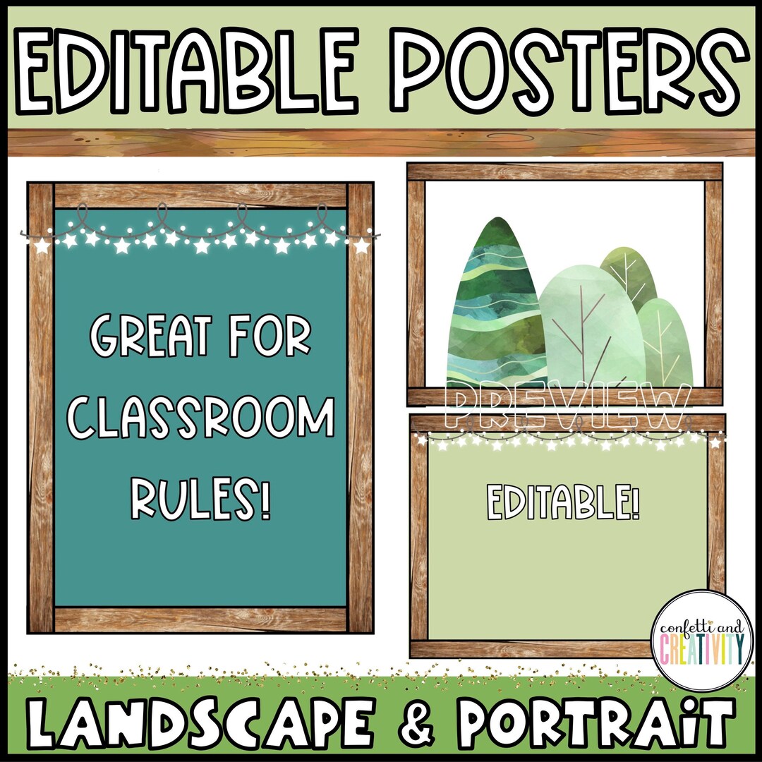 Editable Classroom Posters | Nature Classroom Decor | Elementary ...