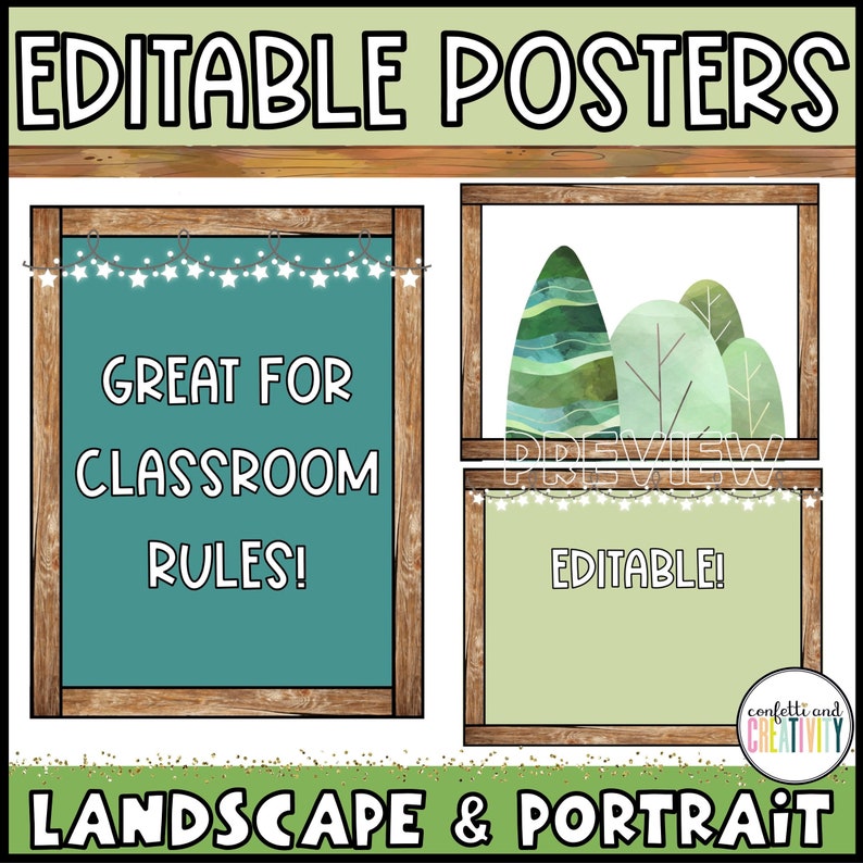 Editable Classroom Posters Nature Classroom Decor - Etsy