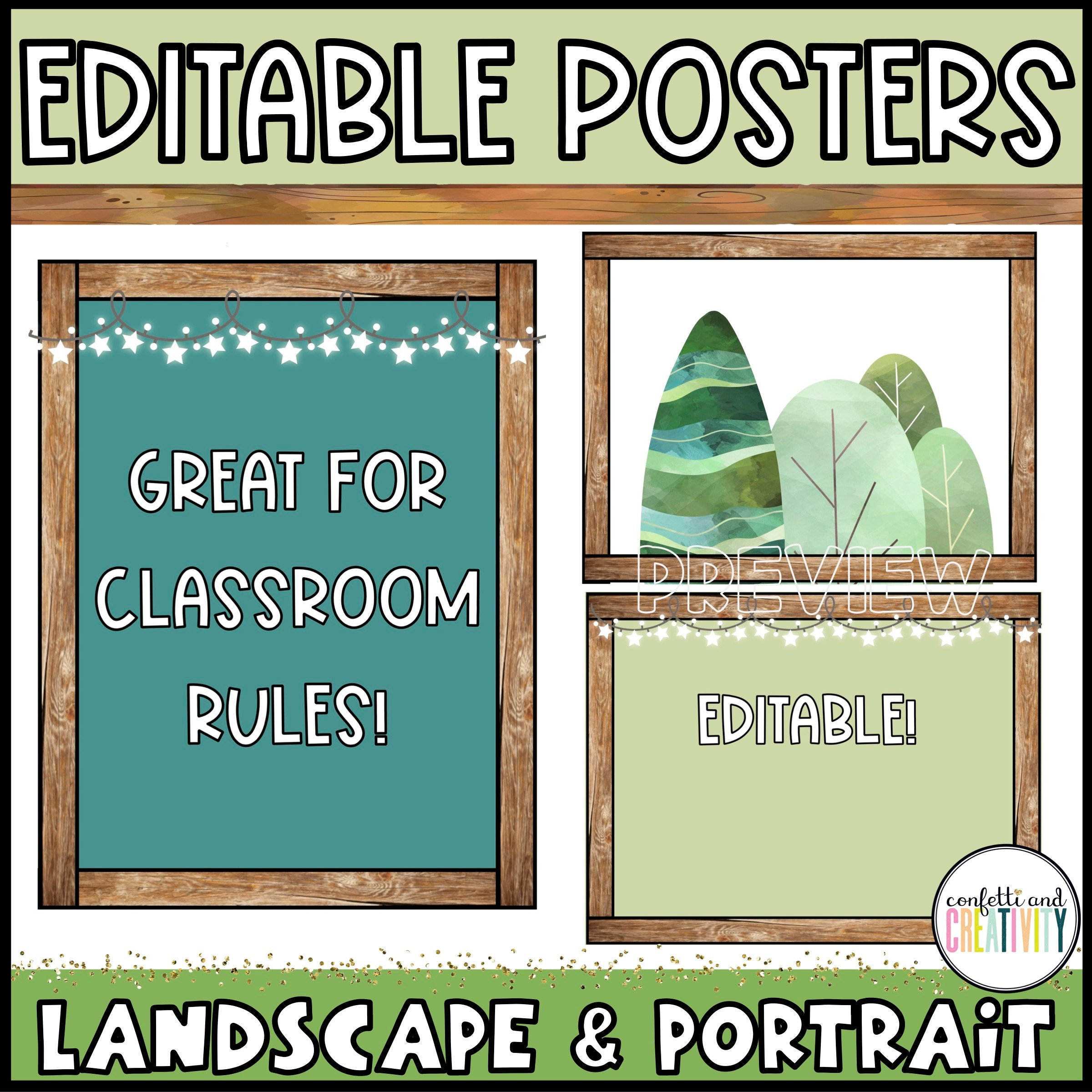 Editable Classroom Posters Nature Classroom Decor - Etsy