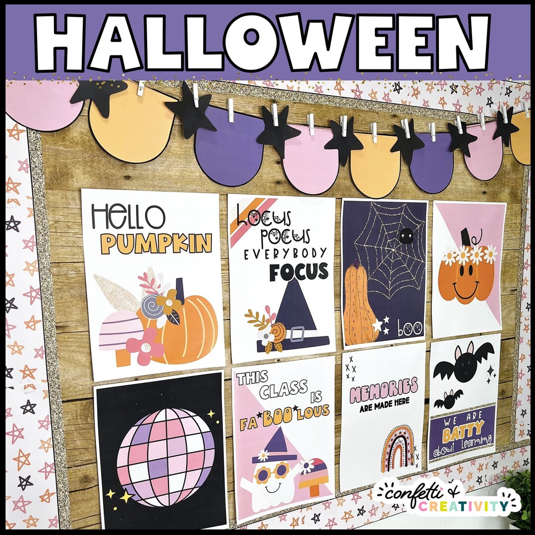 Halloween Bulletin Board Posters | Halloween Classroom Decor | Holiday ...