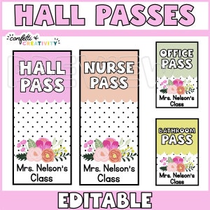 PRINTABLE Classroom Hall Passes | Personalized Classroom Hall Pass ...