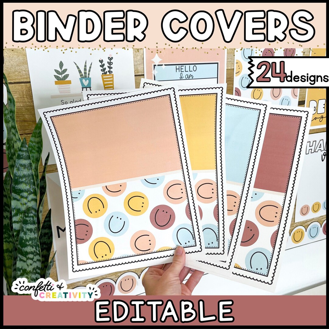 Teacher Binder Covers and Spines | Editable Binder Covers | Neutral ...