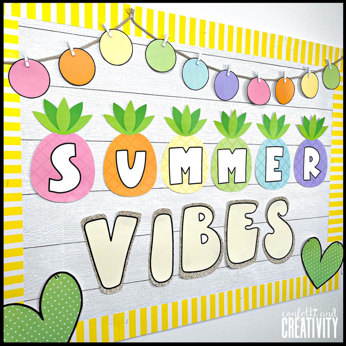 SUMMER Bulletin Board Pineapple Summer Bulletin Board - Etsy