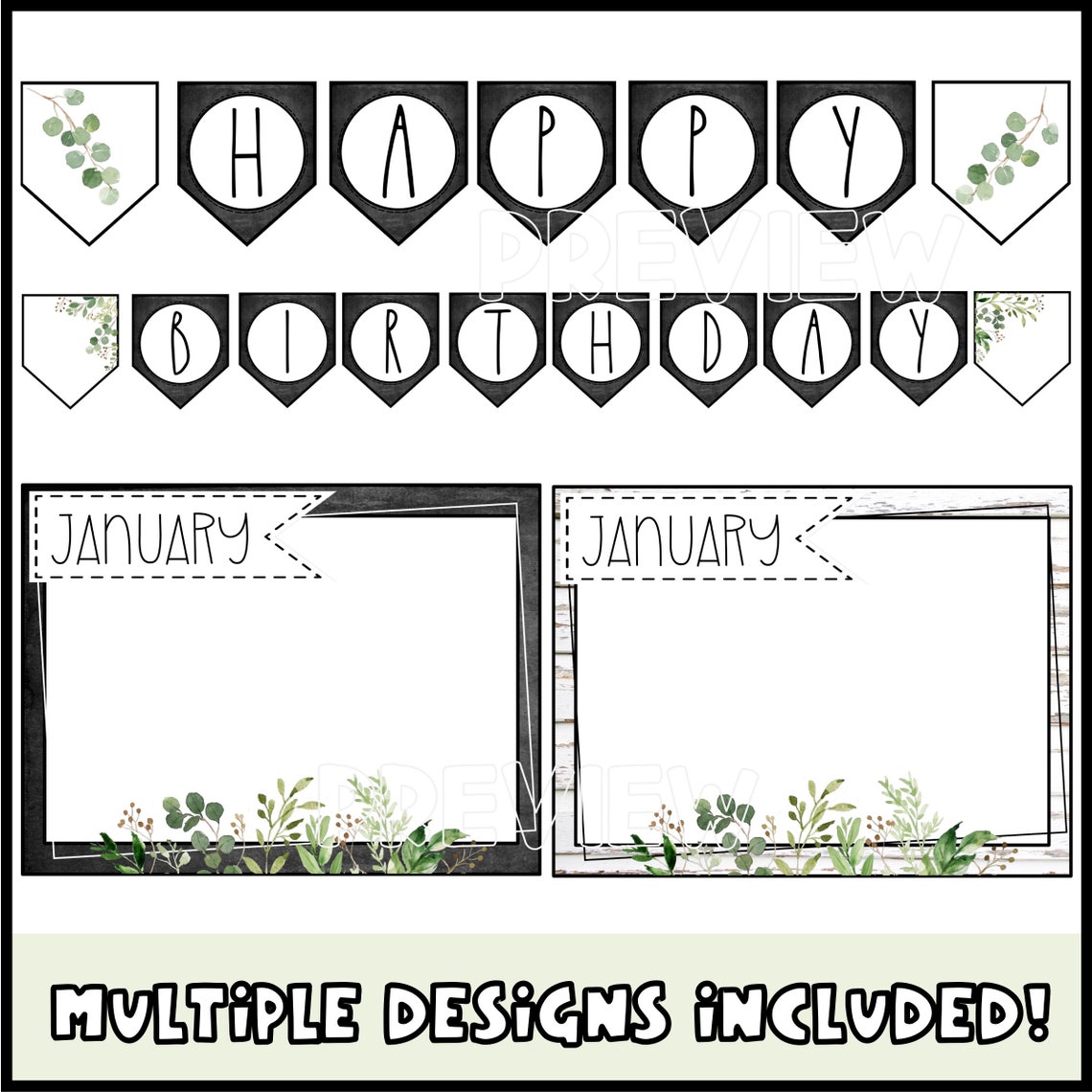 Modern Farmhouse Classroom Birthday Display Classroom - Etsy