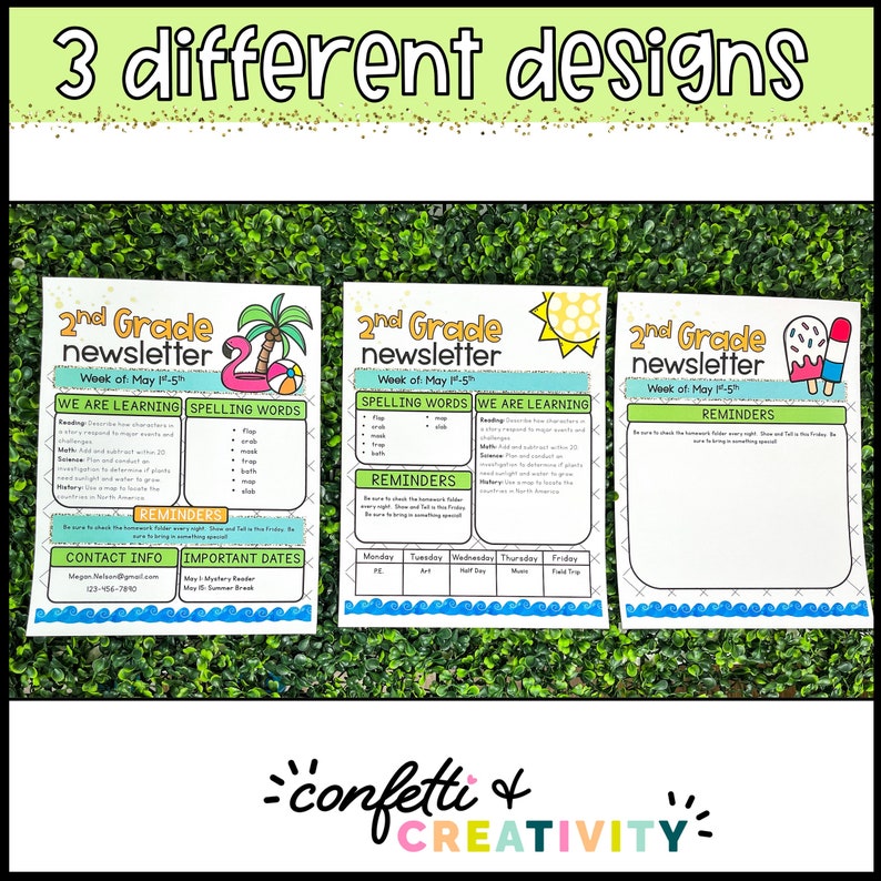Editable Summer Classroom Newsletter Template (digital Download) - Etsy