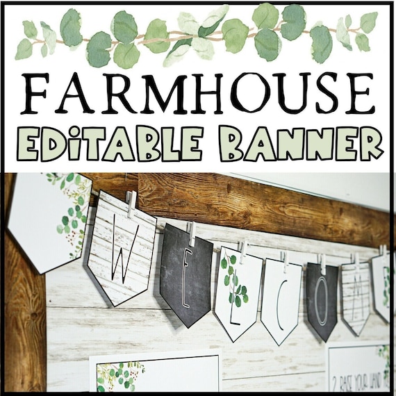 Editable Classroom Welcome Banner Modern Farmhouse Classroom - Etsy