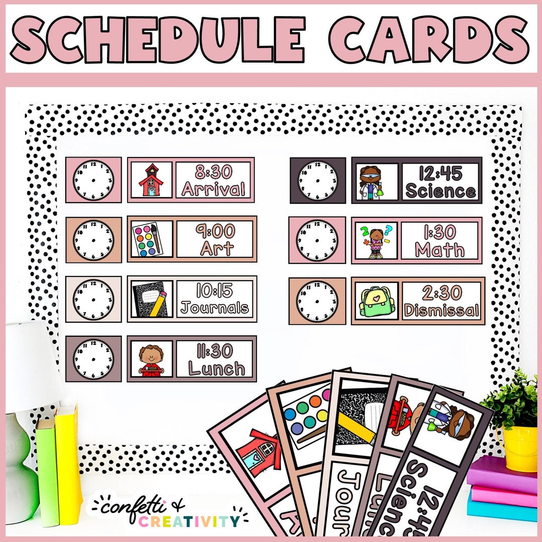 Boho Daily Schedule Cards | Editable Classroom Schedule | Elementary ...