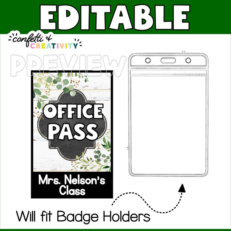 Editable Classroom Hall Passes: Modern Farmhouse Decor (digital ...