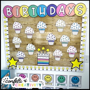 Bright Classroom Birthday Display | Classroom Birthday Board | Birthday ...