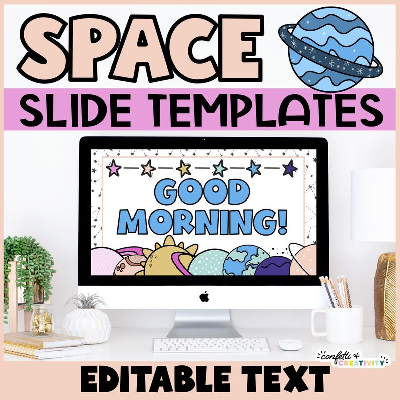 Space Classroom Google Slides Template: Editable Teacher Decor (digital ...