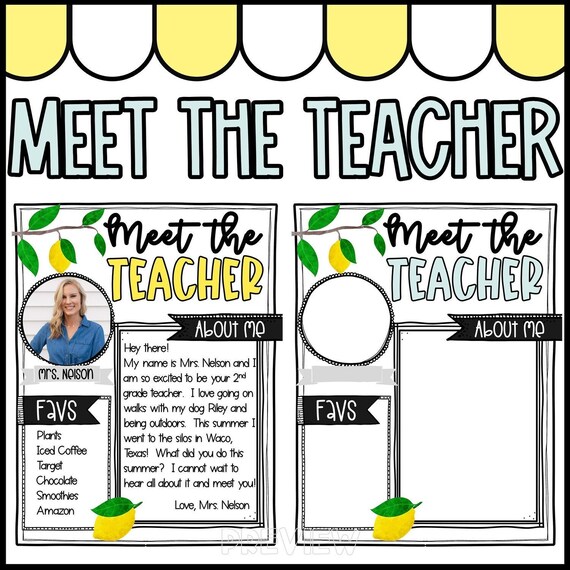 Editable Meet the Teacher Template Lemon Farmhouse Classroom - Etsy ...