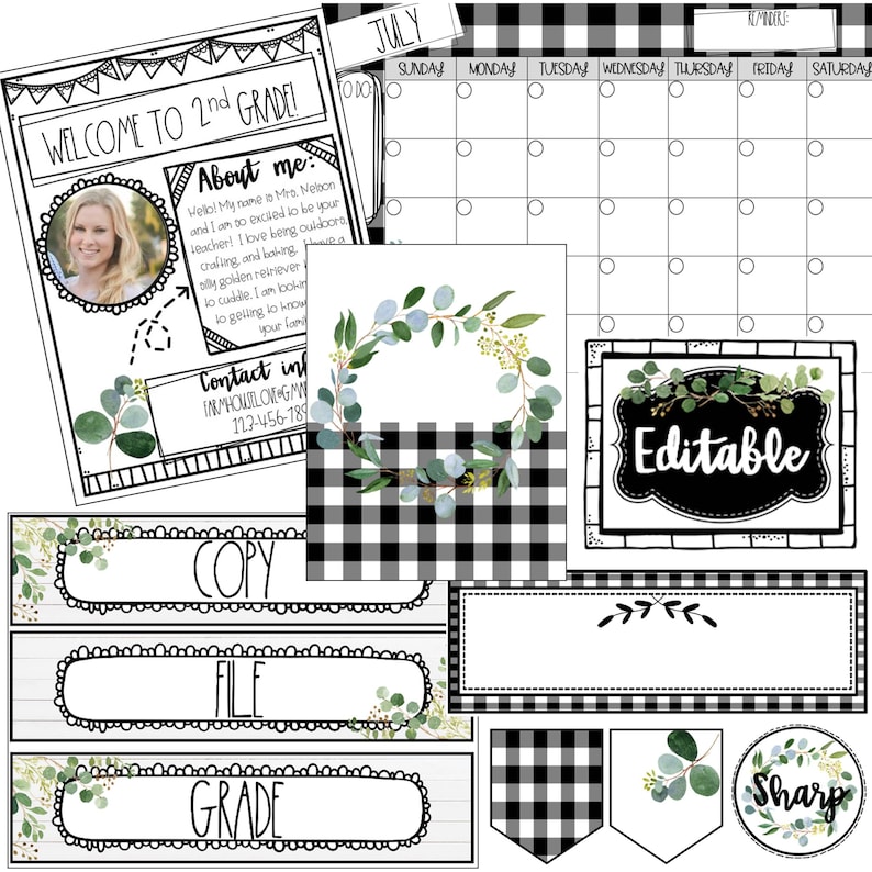 Farmhouse Classroom Decor Bundle: Shiplap, Plaid (digital Download) - Etsy