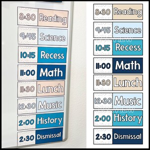 Blue Classroom Schedule Cards: Editable, Printable (digital Download ...
