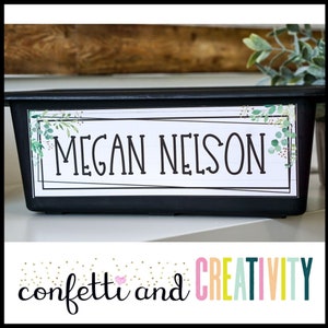 Modern Farmhouse Student Desk Plates | Student Name Tags | Desk Name ...