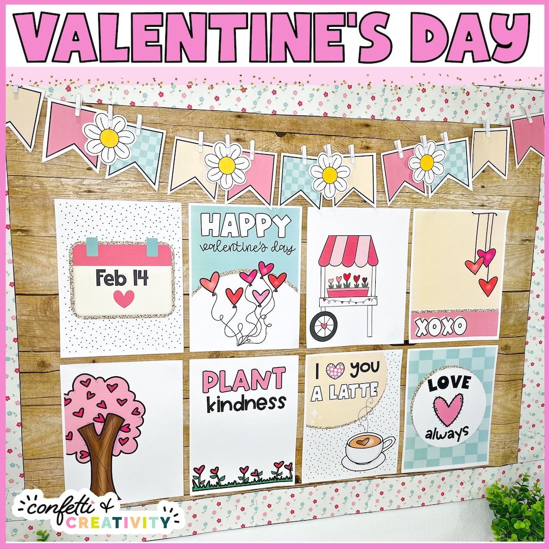 Valentine's Day Bulletin Board Posters | Valentine's Day Classroom ...