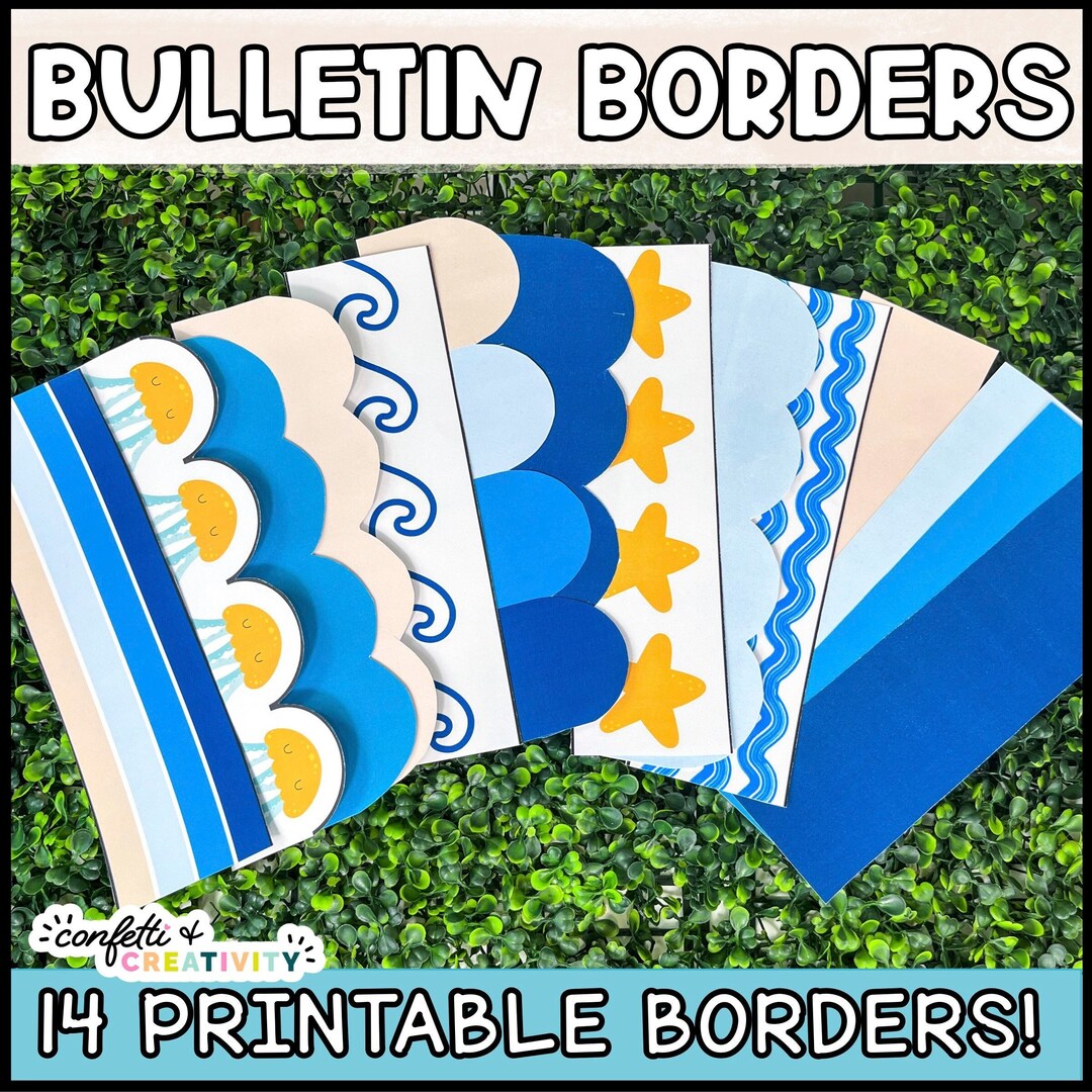 Ocean Bulletin Board Borders: Classroom Decor Pack (printable) - Etsy