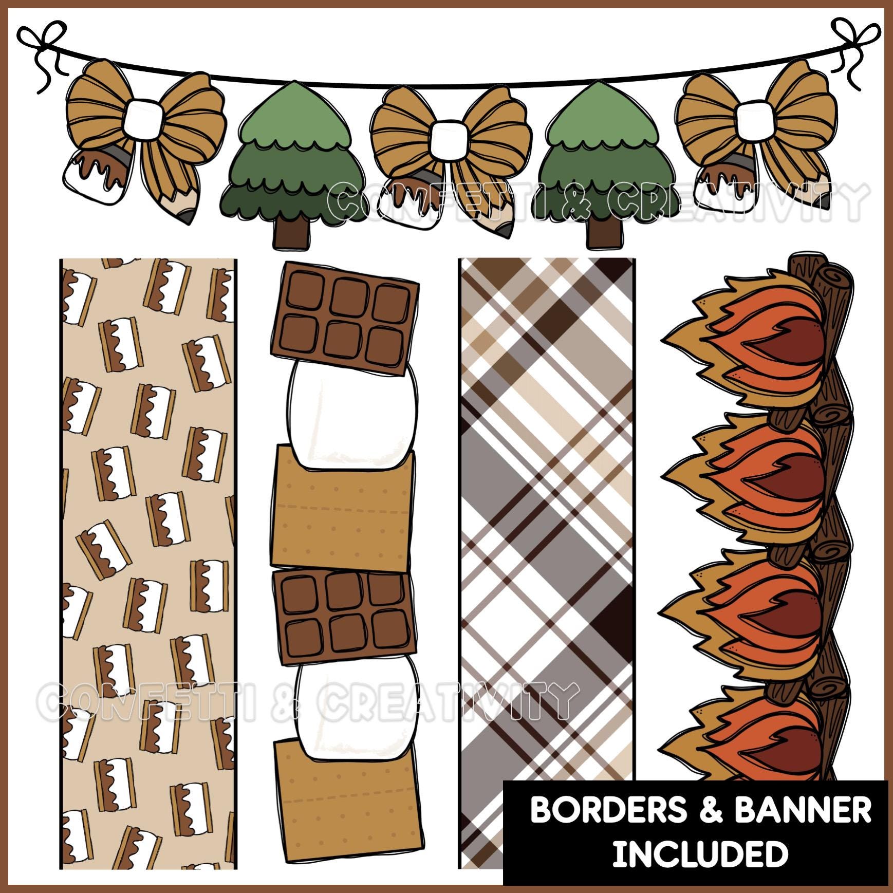 S'mores Bulletin Board: Rustic Camping Classroom Decor (digital ...