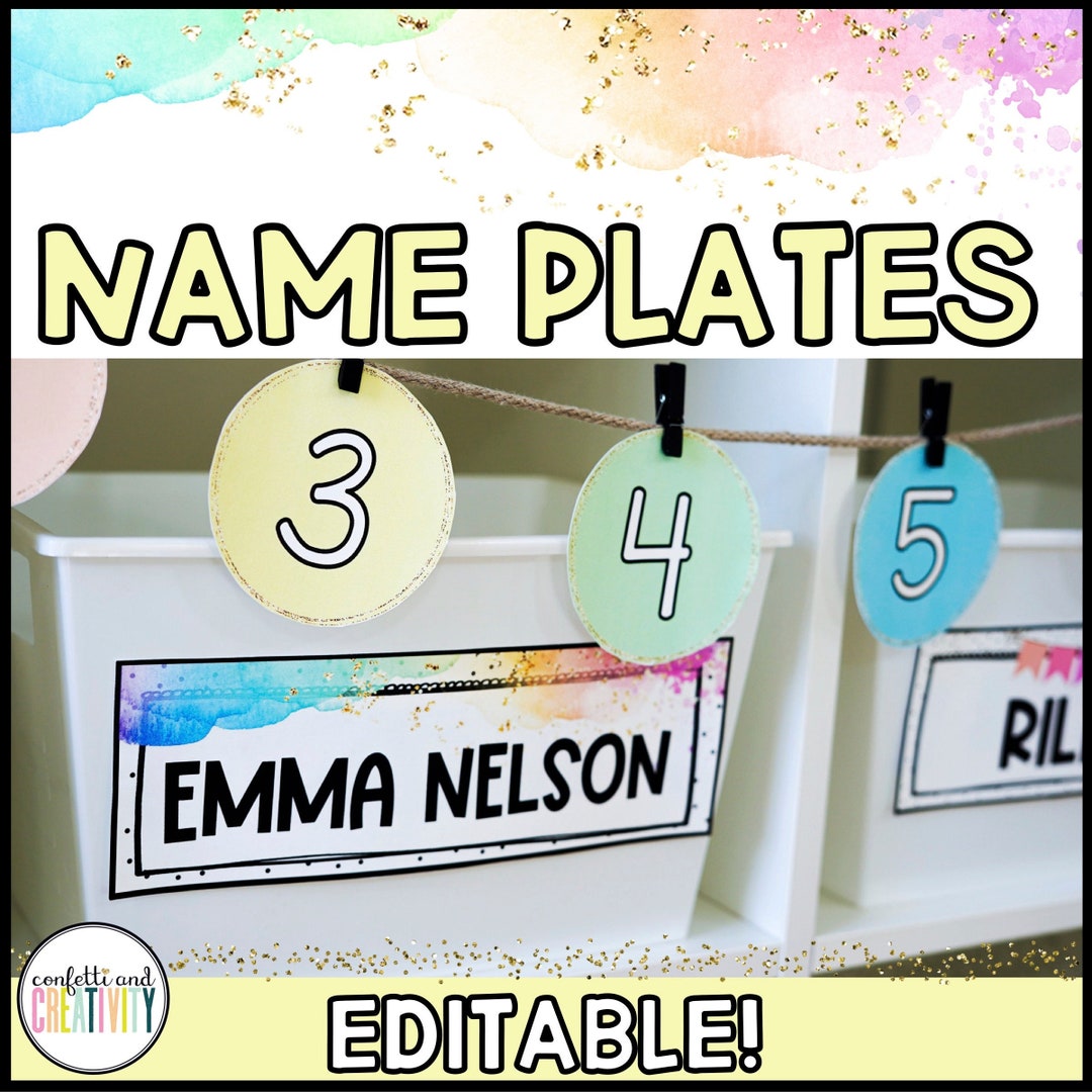 Pastel Student Desk Plates | Student Name Tags | Desk Name Plates for ...