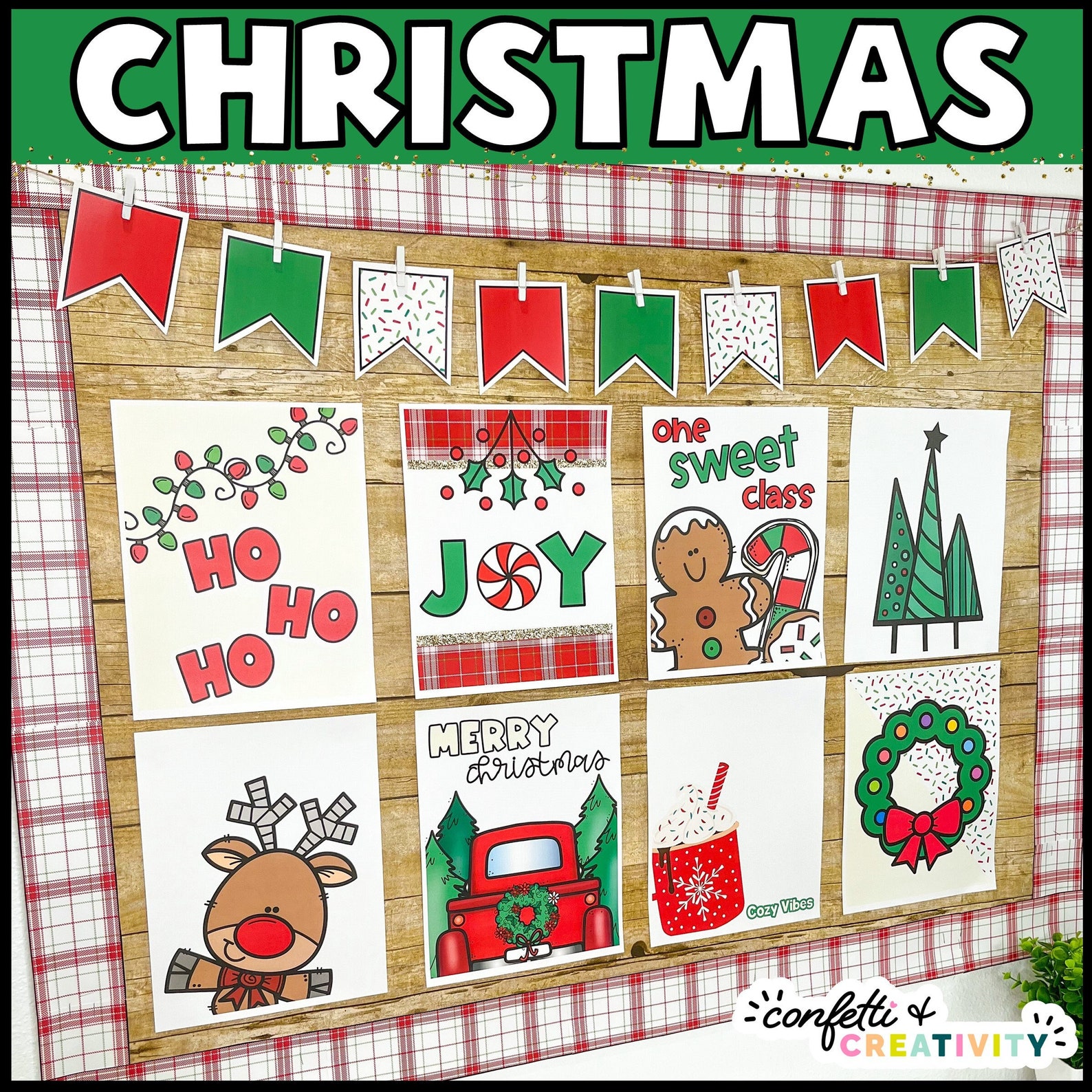 Christmas Classroom Posters: December Bulletin Board Decor (digital ...